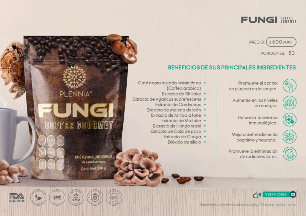 Plennia Fungi Coffee Gourmet: Café con Hongos Adaptógenos